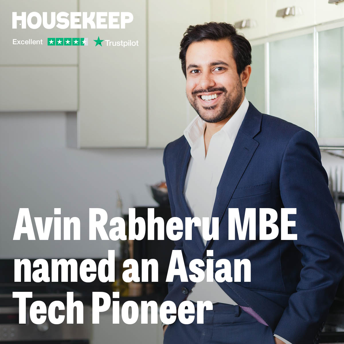 Housekeep CEO & Founder, Avin Rabheru MBE, named an Asian Tech Pioneer